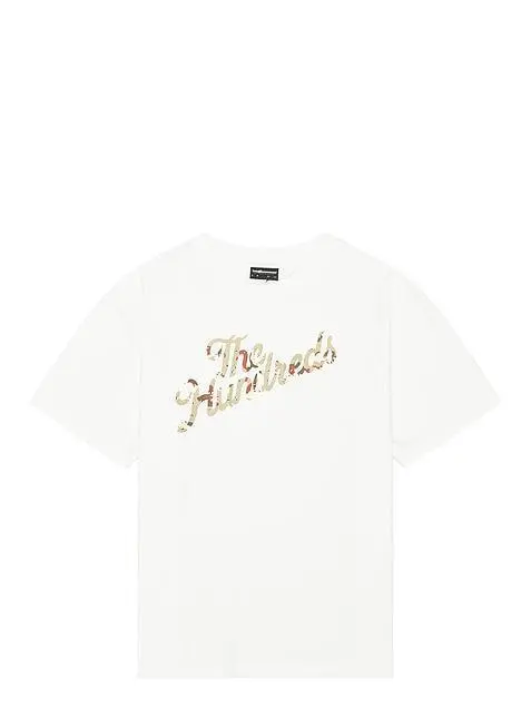THE HUNDREDS Delta Slant T-shirt In Cream - Blanc De Blanc