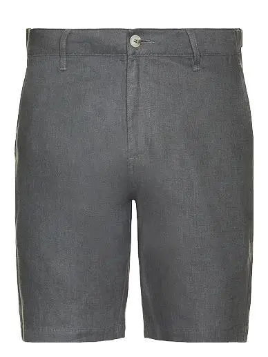 Onia Linen Fixed Waist Shorts - Gunmetal