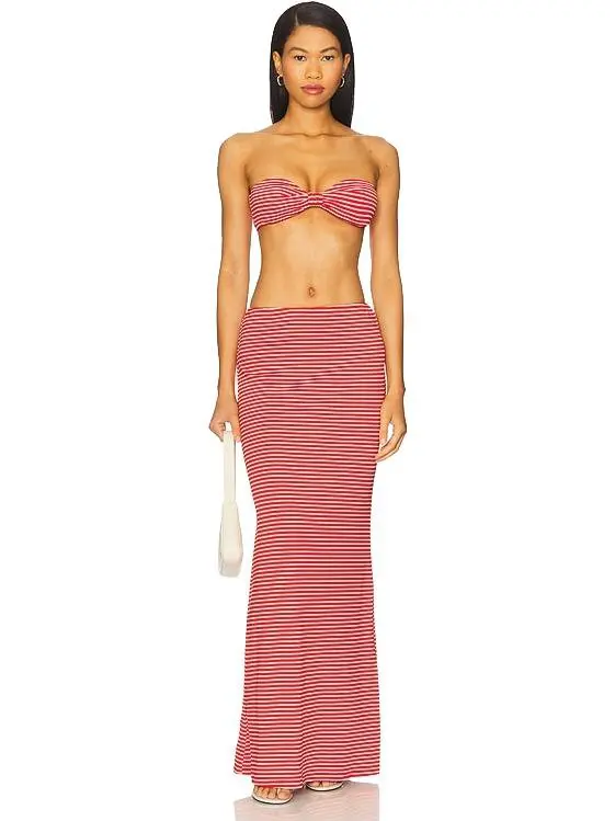 MORE TO COME Marcela Skirt Set - Red Stripe