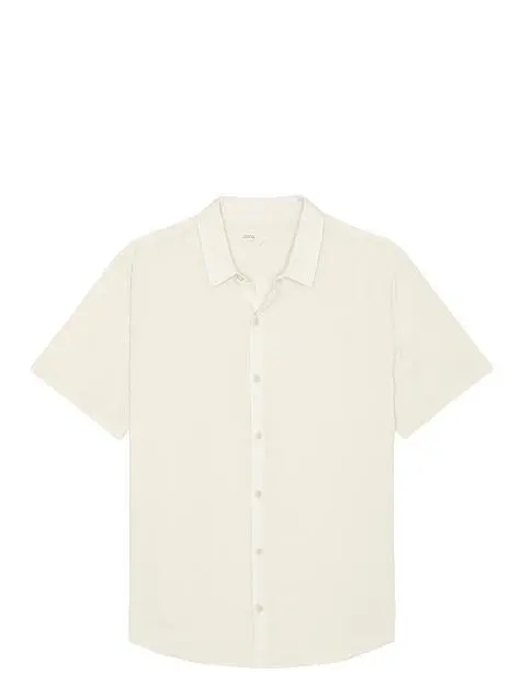 Onia Jack Air Linen Shirt In Grey - Stone