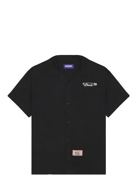 DEVA STATES Pins Bowling Shirt - Black