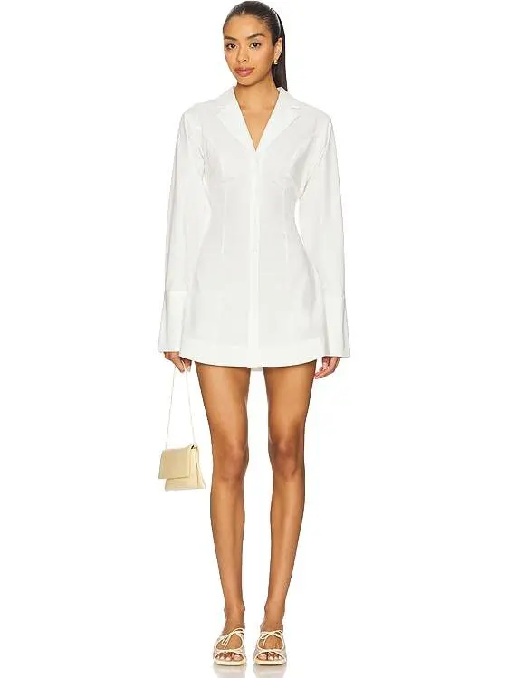 STONE COLD FOX X Hannah Shirt Dress - White