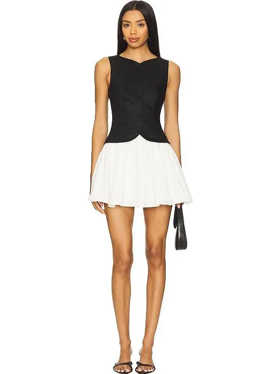 STONE COLD FOX X Hannah Mini Dress - Black & White