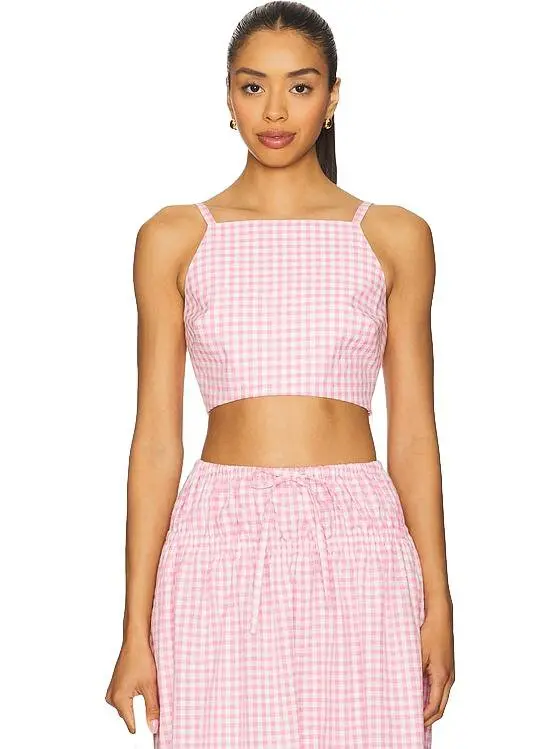LOVERS AND FRIENDS Aimee Crop Top - Pink Gingham