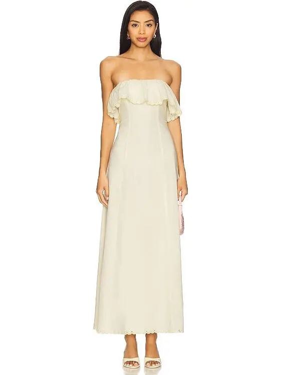 STONE COLD FOX X Abby Maxi Dress - Butter Yellow