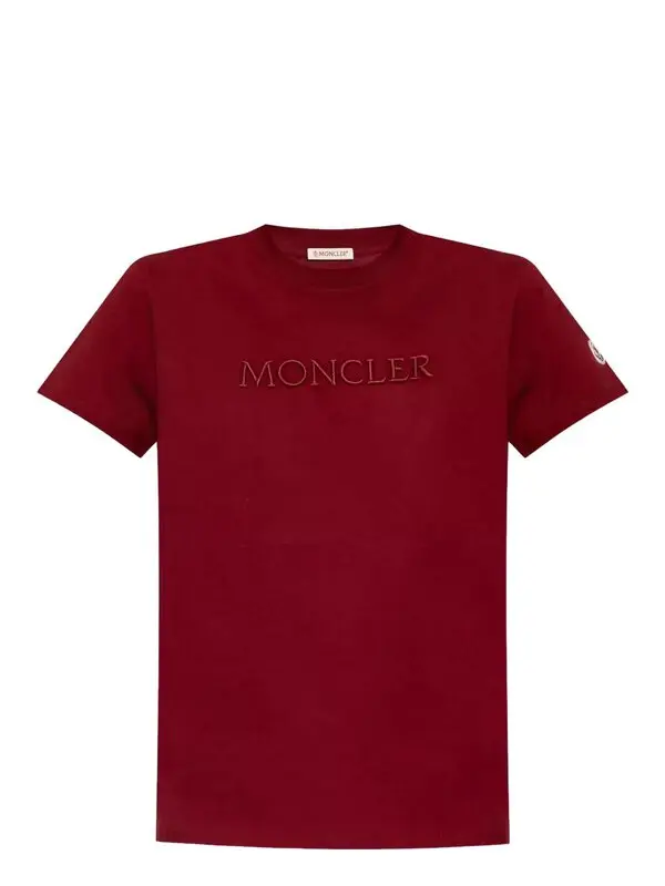 Moncler Logo-embroidered T-shirt - Red