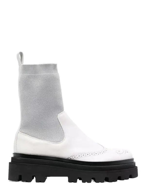 Eleventy Leather Ankle Boots - Neutrals