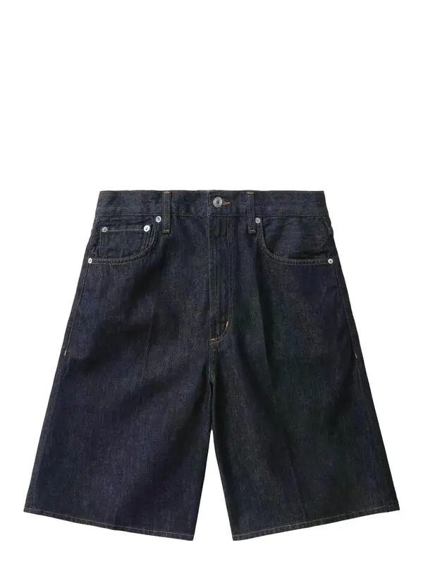 AGOLDE Nolan Pleated Denim Shorts - Blue