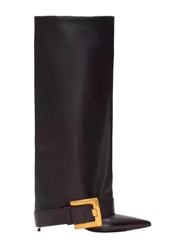 Balmain Anthem Knee-high Stiletto Boots - Black