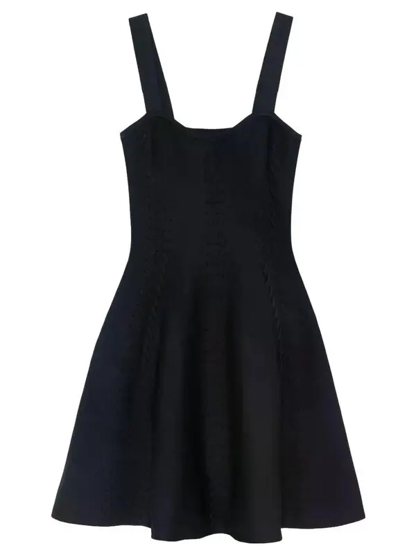 Maje Knitted Square Neck Mini Dress - Blue
