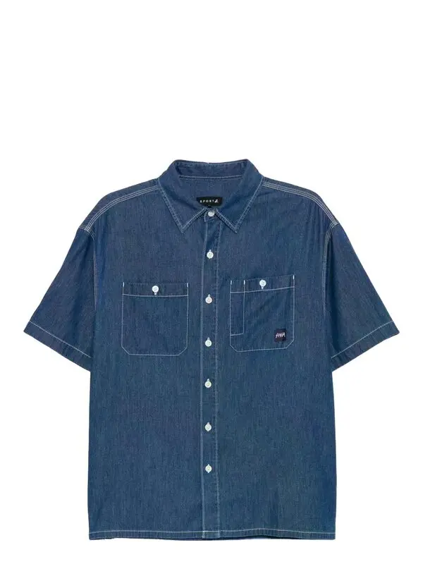 AGNES B. Chambray Shirt - Blue