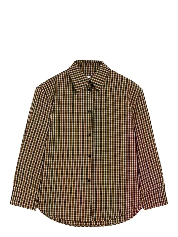 JIL SANDER Wool Check Shirt - Brown