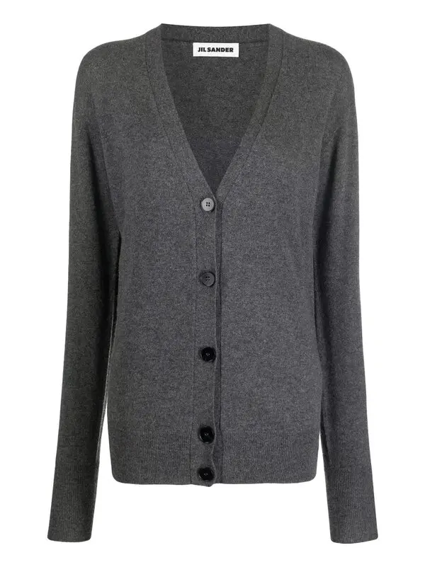 JIL SANDER Button-down Cashmere Cardigan - Grey