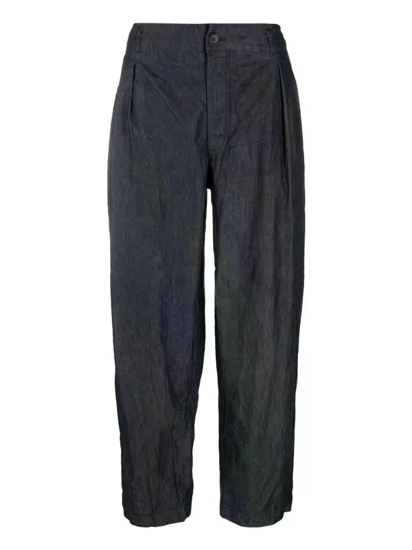 Comme Des Garçons Crinkled Wide-leg Trousers - Blue