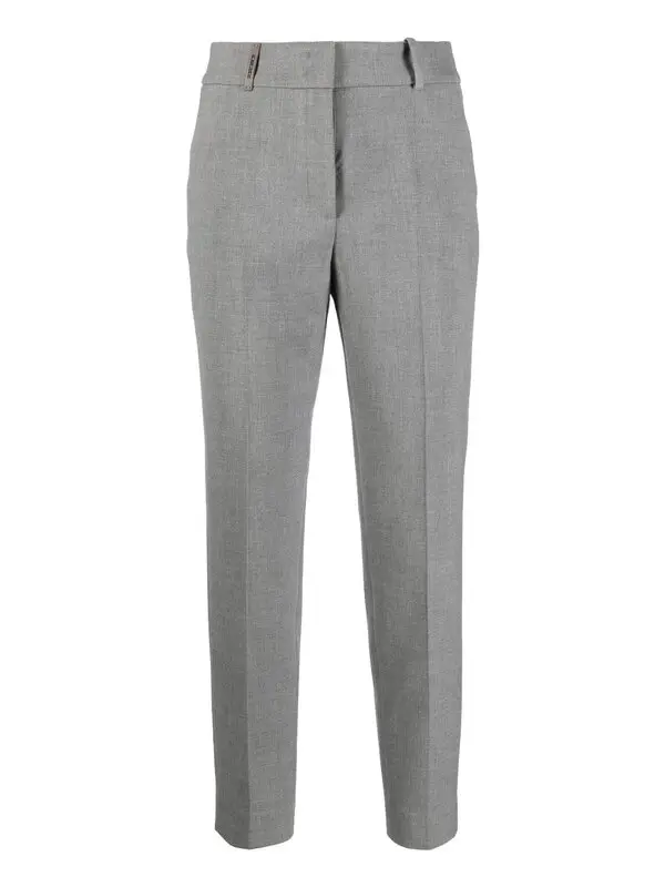 Peserico Cropped Tailored Trousers - Grey