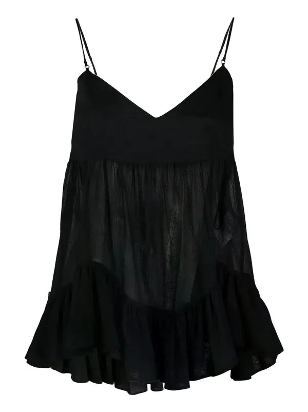 Alexander McQueen Panelled Seersucker Camisole - Black