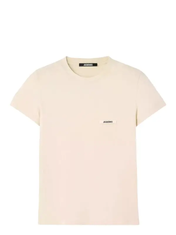 Jacquemus Embroidered Logo T-shirt - Neutrals
