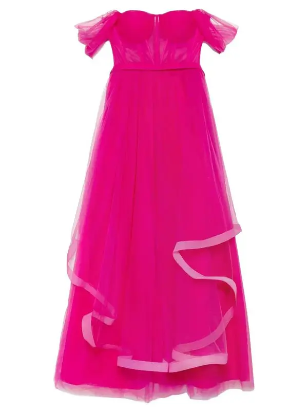 AAVVA Long Tulle Gown - Pink
