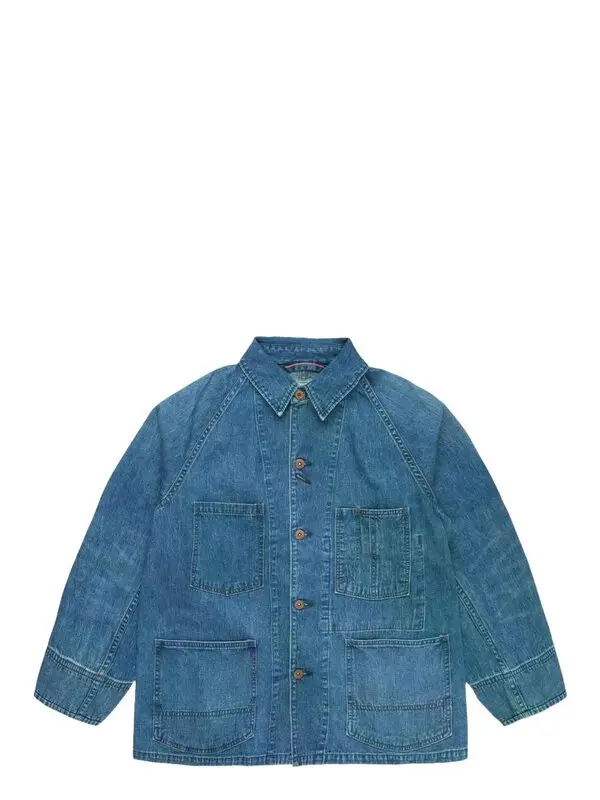 Blue Blue Japan Washed Denim Chore Jacket - Blue