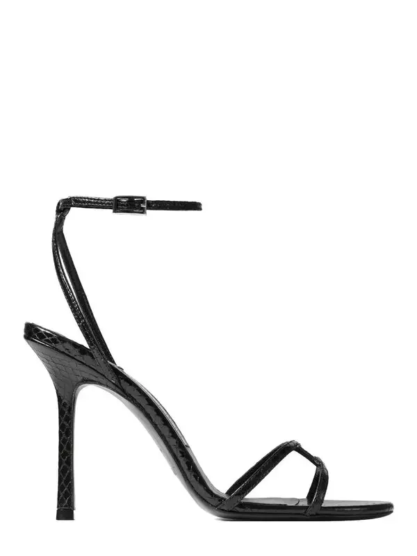 JIMMY CHOO Leather Ankle Strap Sandals - Black