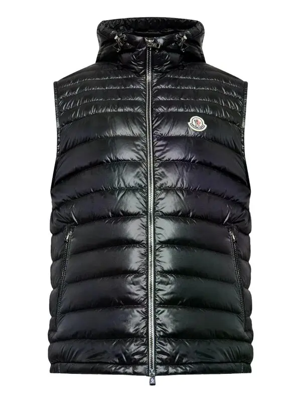 Moncler Hooded Down Vest - Black