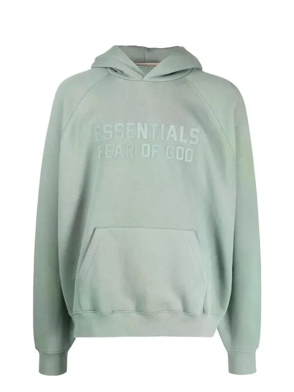 Fear Of God Essentials Logo-print Hoodie - Green