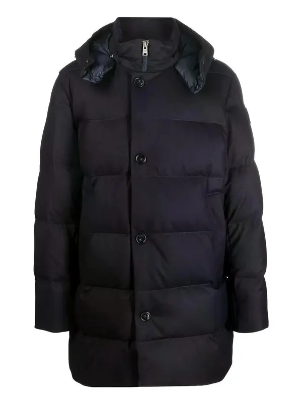 Woolrich Quilted Down Parka Coat - Blue