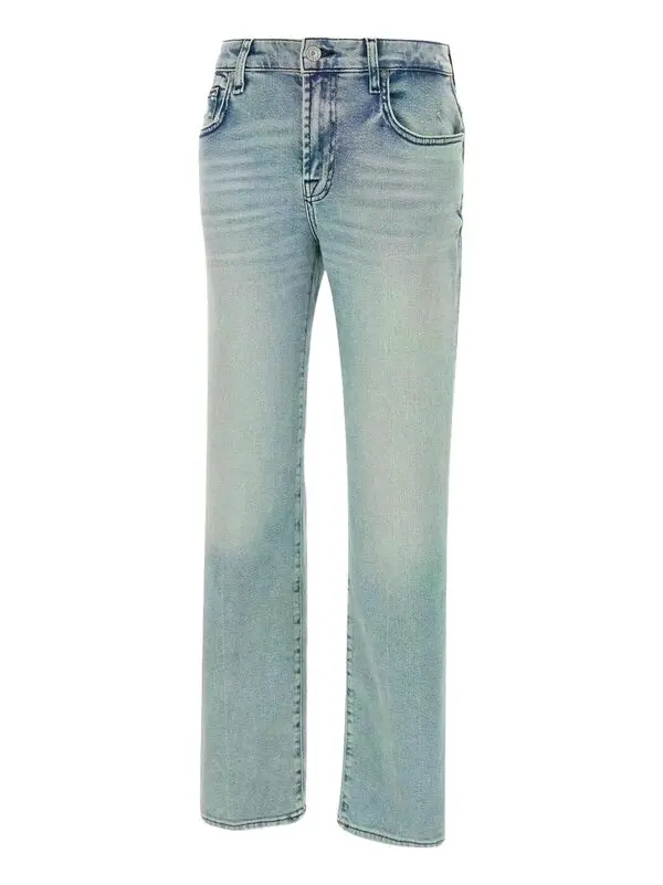 7 For All Mankind Faded Straight-leg Jeans - Blue