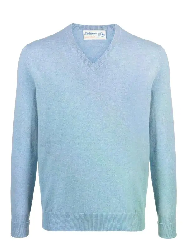 BALLANTYNE V-neck Cashmere Jumper - Blue