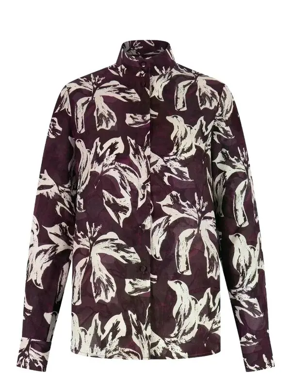Shanghai Tang Floral-print Button-up Shirt - Brown