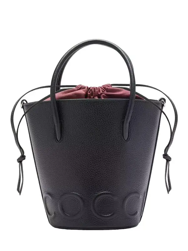 COCCINELLE Myrtha Maxi Logo Bucket Bag - Black