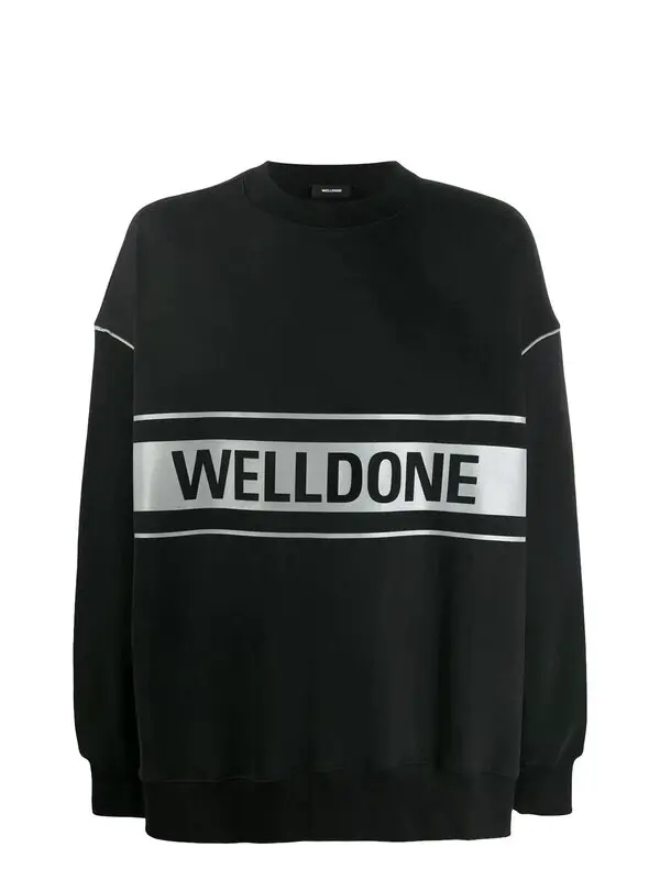 We11Done Logo Print Sweatshirt - Black