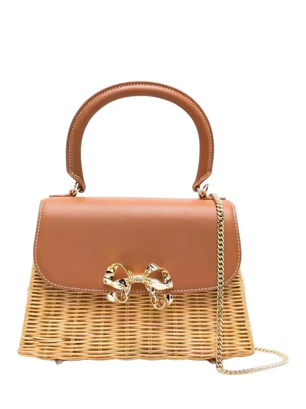 SELF-PORTRAIT Mini Bow Tote Bag - Neutrals