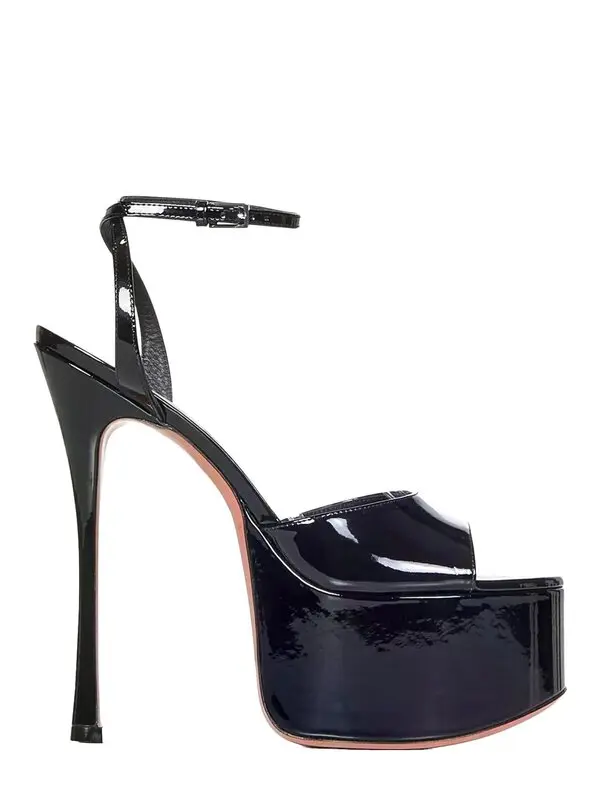 Amina Muaddi 155mm Aya Platform Heeled Sandals - Black