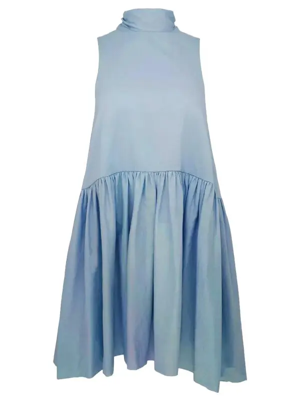 Azeeza Flared High-neck Dress - Blue