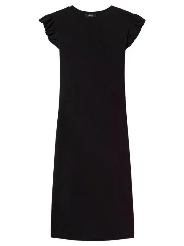 TWINSET Ruffled-sleeves Midi Dress - Black