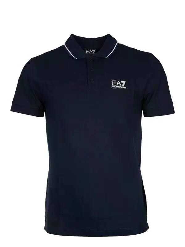 EA7 Logo-print Polo Shirt - Blue