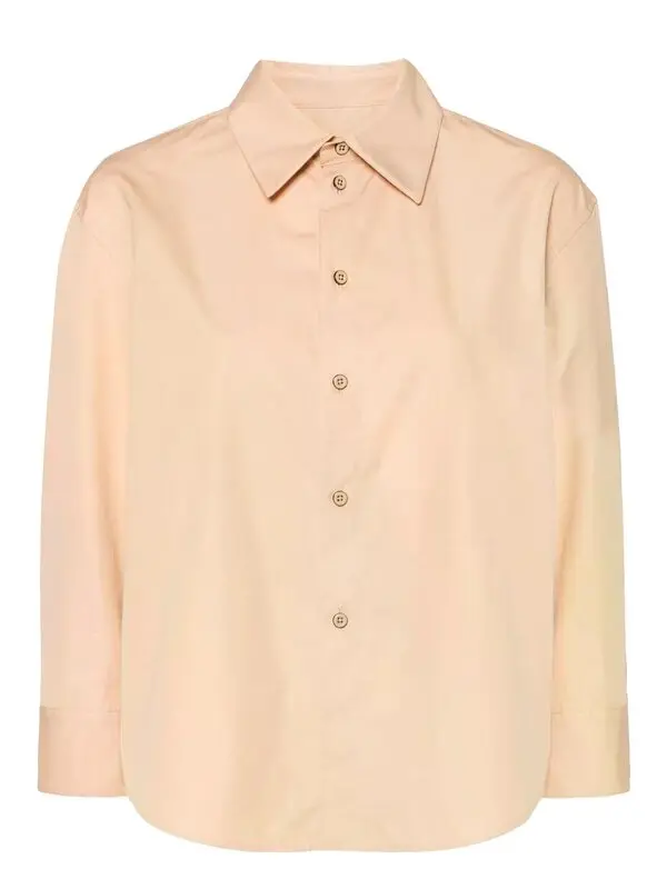 JIL SANDER Pointed-collar Cotton Shirt - Brown
