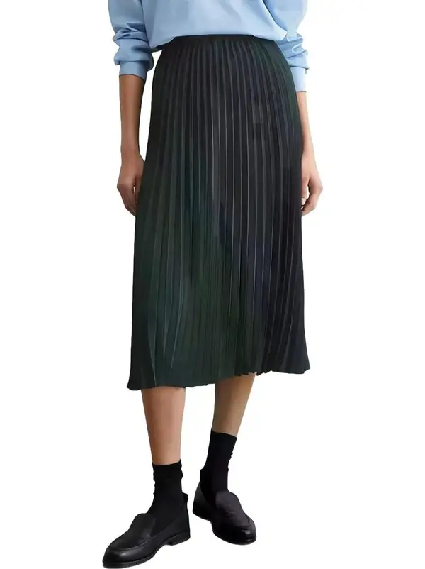Marc O'polo Pleated A-line Midi Skirt - Blue