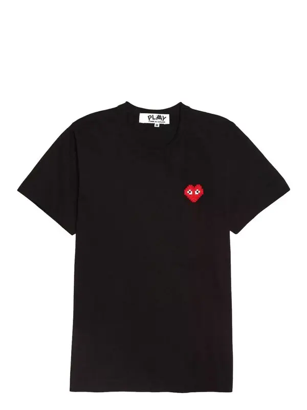 Play Comme Des Garcon X Invader Logo T-shirt - Black