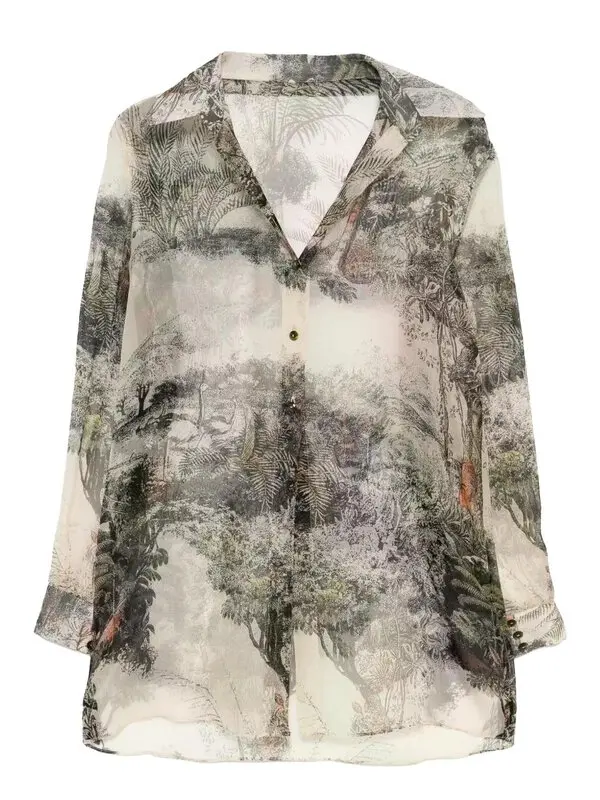 ISABEL SANCHIS Landscape Print Shirt - Neutrals