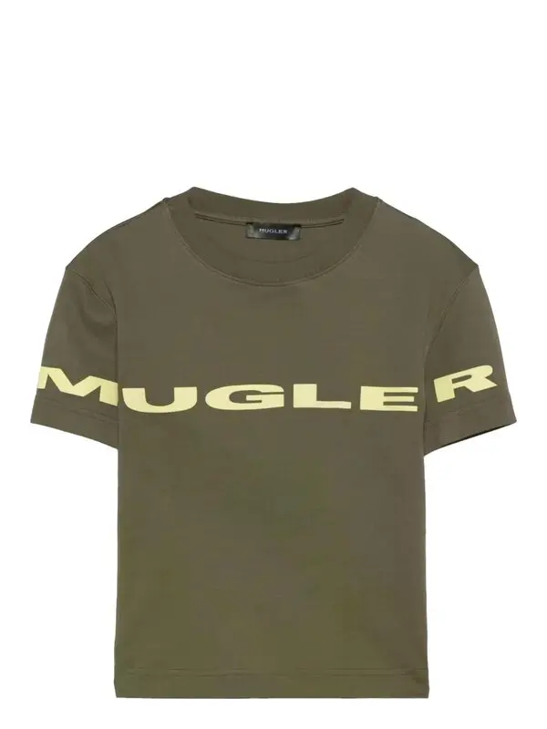 MUGLER Logo-appliqué T-shirt - Green