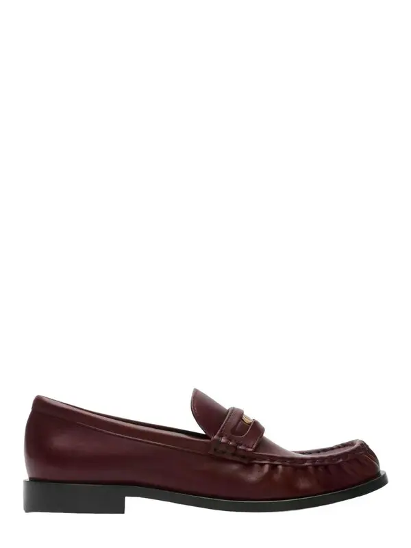 Burberry Leather Cadet Loafers - Red