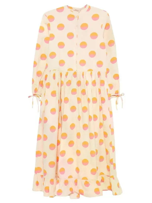 STELLA NOVA Dot-print Ruffled Dress - Neutrals