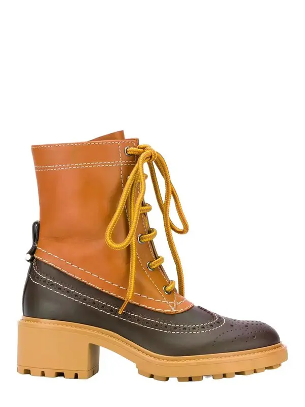 Chloé Franne Combat Boots - Brown