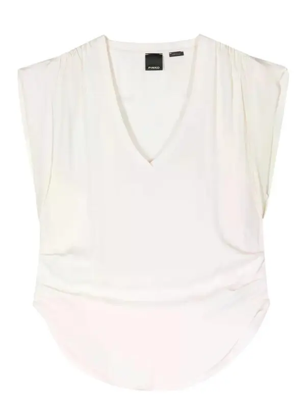 Pinko Sleeveless Gathered Blouse - Neutrals