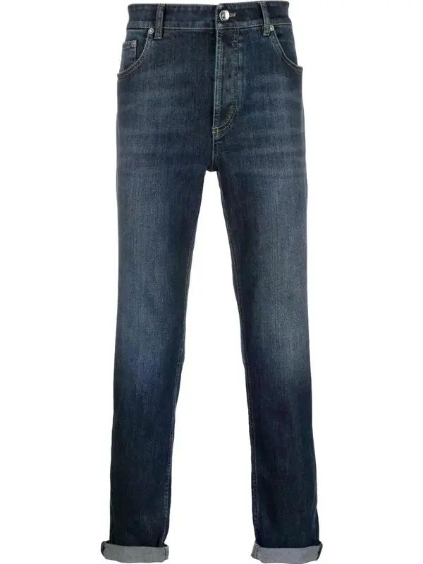 Brunello Cucinelli Mid-rise Cotton Jeans - Blue