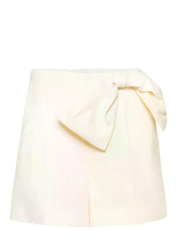 Chloé Bow-detail Linen Shorts - Neutrals