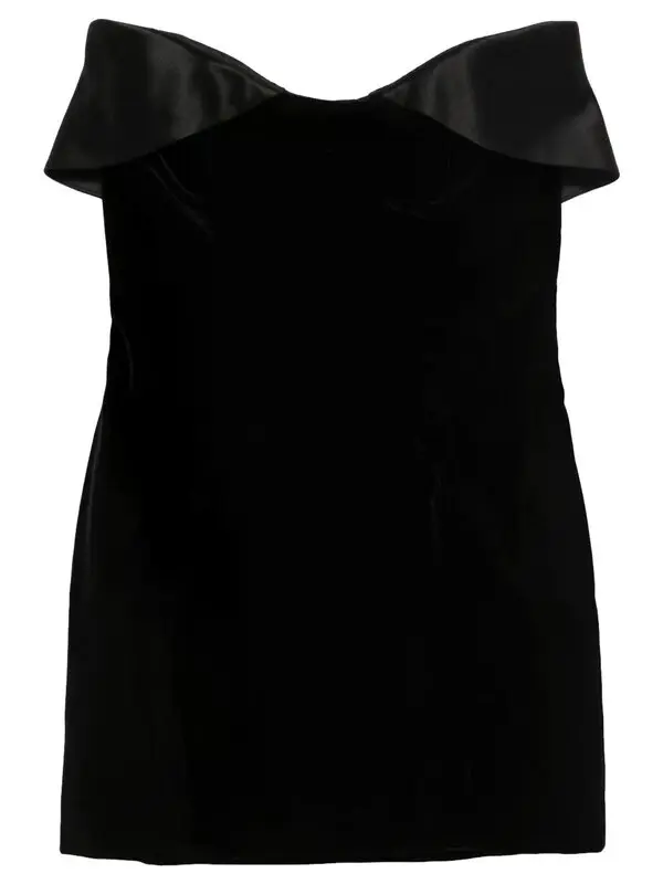 MUGLER Velvet Mini Dress - Black