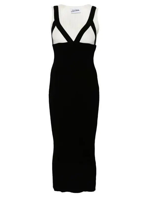 JEAN PAUL GAULTIER Madone Ribbed-knit Dress - Black